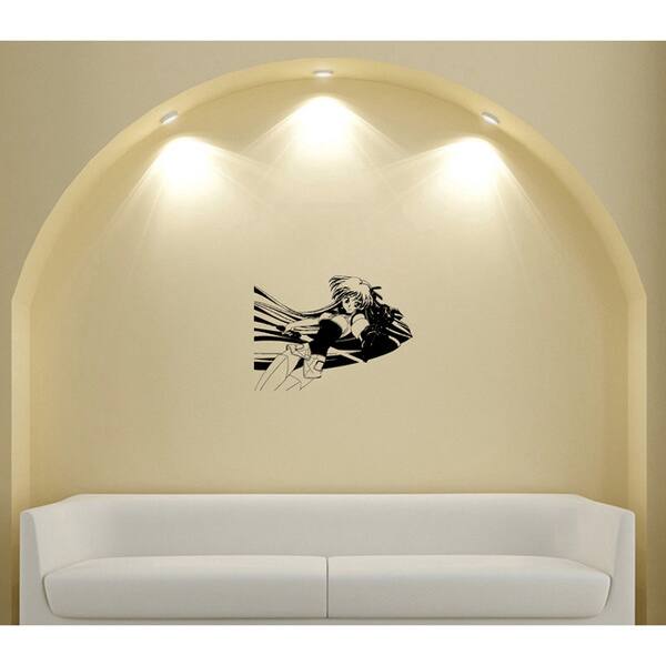 Japanese Manga Girl Shorts Sword Vinyl Wall Art Decal - Bed Bath ...