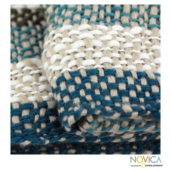 NOVICA Handmade Teal Kiss Acrylic Throw (India) - Bed Bath & Beyond ...