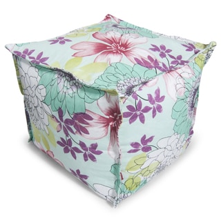 BeanSack Watercolor Floral Print Bean Bag Ottoman - Bed Bath & Beyond ...