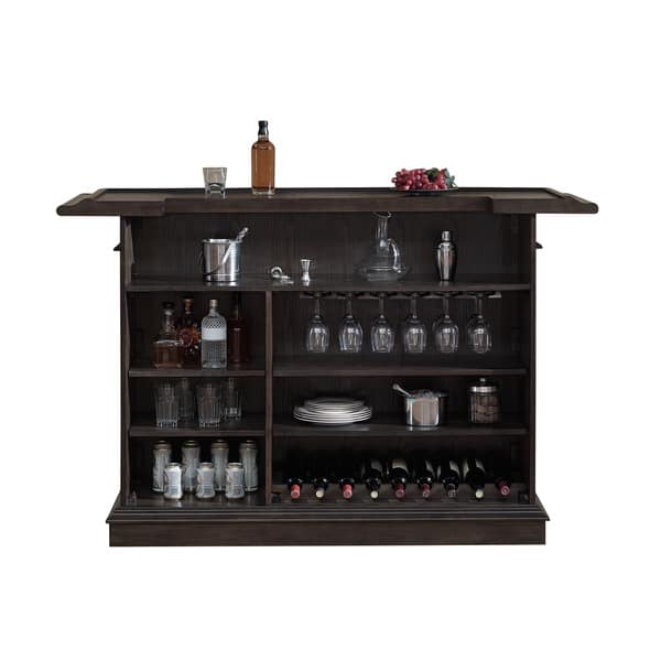 Sylvester Brown Oak Wood Mini Bar - Bed Bath & Beyond - 8670108