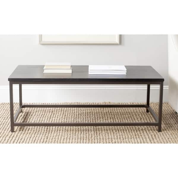 SAFAVIEH Alec Distressed Black Coffee Table - 48" x 24" x 17.7" - Bed ...
