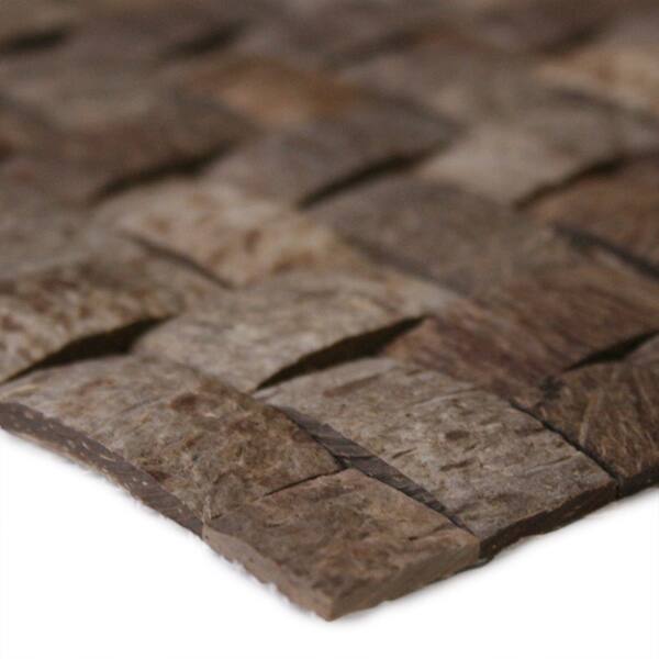 Natural Brown Convex Coconut Wall Tile - Bed Bath & Beyond - 8686300