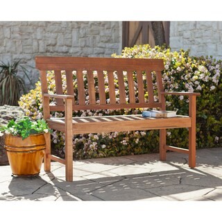 SEI Furniture Landry Hardwood Outdoor 50-inch Bench - Bed Bath & Beyond ...