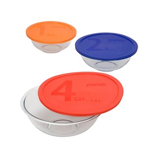 Pyrex 6-piece Glass Mixing Bowls and Lids Set - Bed Bath & Beyond - 8754006