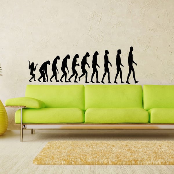 Evolution of Man Black Vinyl Wall Decal - Bed Bath & Beyond - 8756338