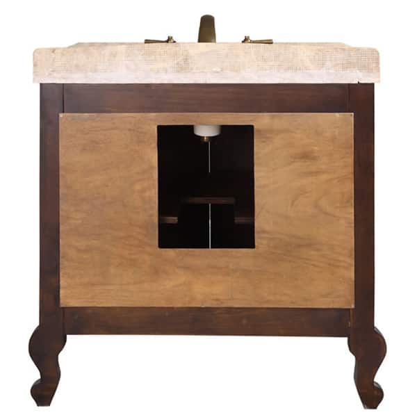 Natural Stone Top 36-inch Single Sink Vintage Style Bathroom Vanity ...