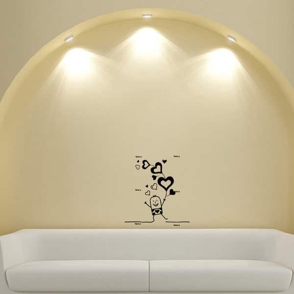 Funny Adult Throwing Hearts in the Air Glossy Black Vinyl Sticker Wall ...