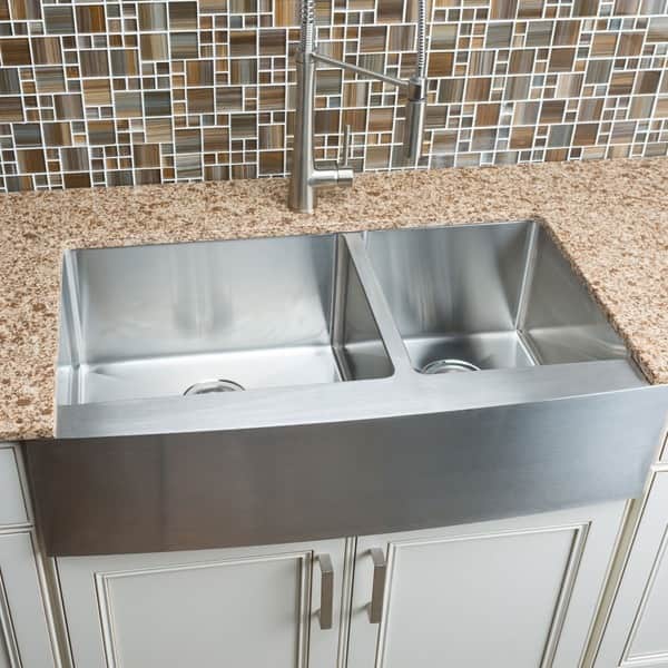 Hahn Chef Series Handmade Extra Large 60/40 Double Bowl Farmhouse ...