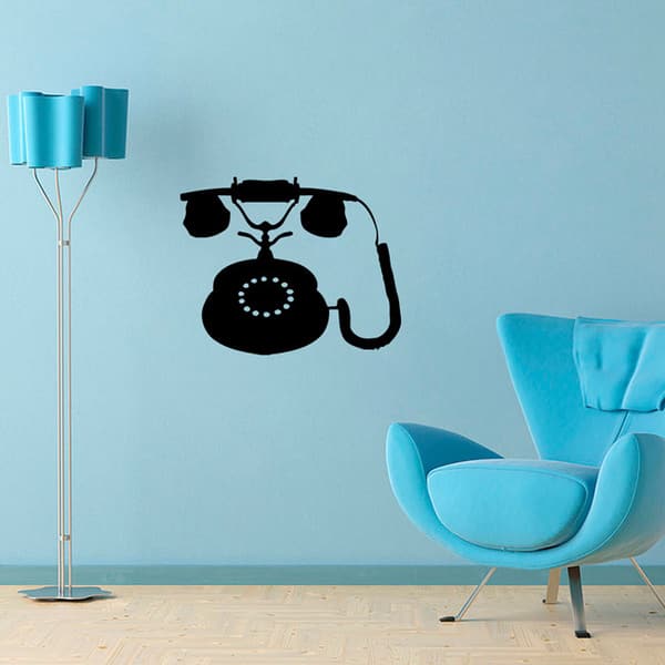 Telephone Vinyl Wall Decal - Black - Bed Bath & Beyond - 8774723