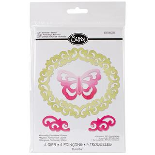 Sizzix Thinlits Dies 4/Pkg - Butterfly, Flourishes & Frame - Bed Bath & Beyond - 8778117