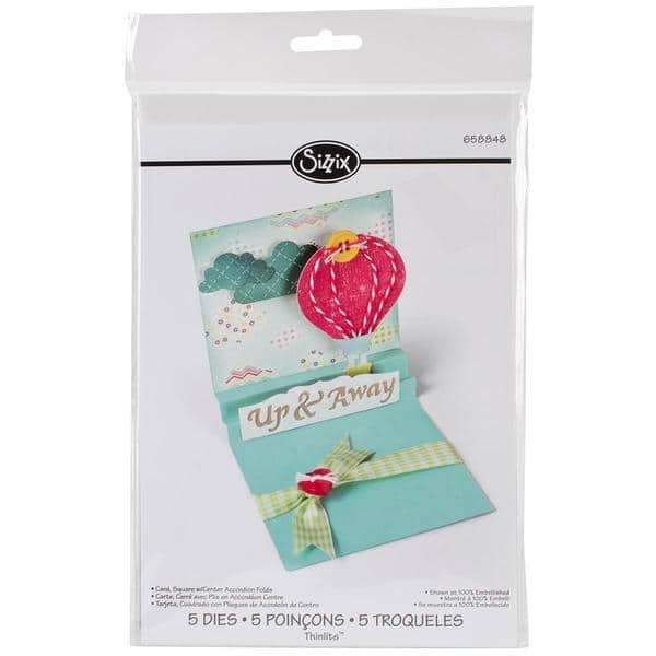 Sizzix Thinlits Dies 5/Pkg - Square Card W/Accordion Center Folds - Bed Bath & Beyond - 8778177