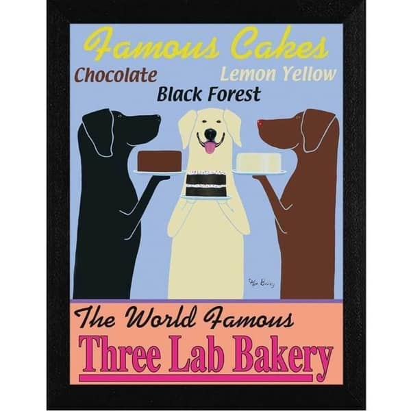Ken Bailey 'Three Lab Bakery' Framed Wall Art - Bed Bath & Beyond - 8816250