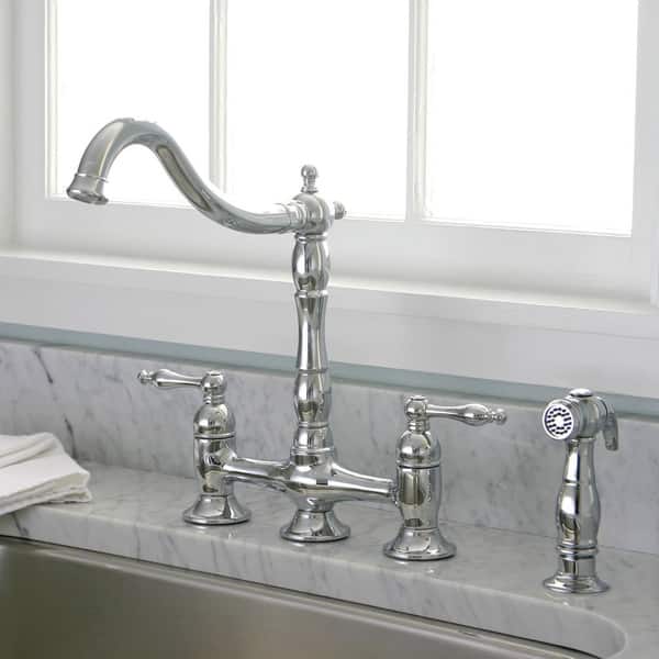 Charelstown Bridge-Style 2-Handle Chrome Kitchen Faucet - Bed Bath ...