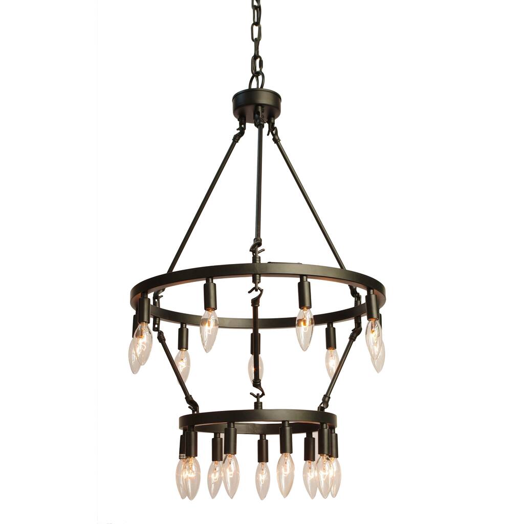 Gallery Rustic Style 18-light Double Tiered Chandelier - Overstock ...