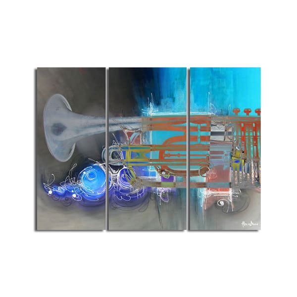 Ready2HangArt 'The Color of Jazz XII' 3-Pc Canvas Wall Art Set - Bed ...