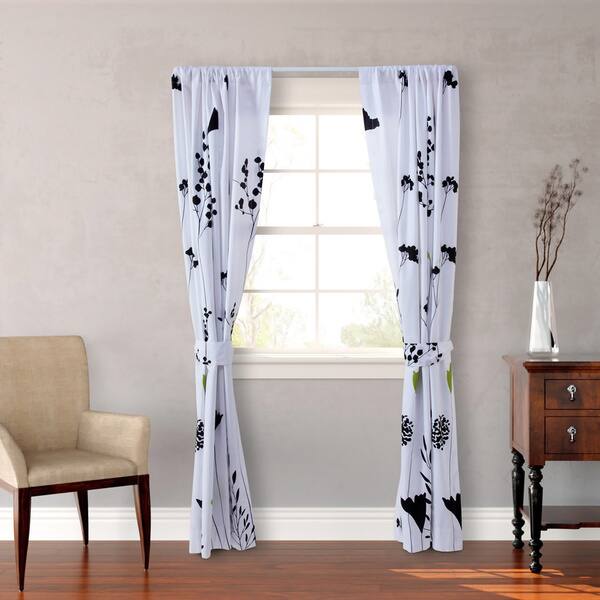 Perry Ellis Asian Lily Cotton 4-piece Window Panel Set (As Is Item ...