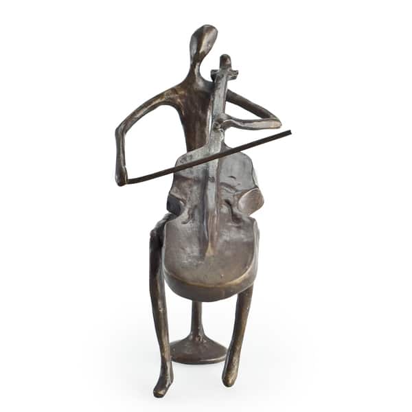 Cello Player Cast Bronze Sculpture - Bed Bath & Beyond - 8847100