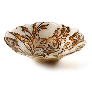 Vanessa Beige/ Gold 12-inch Serving Bowl - Bed Bath & Beyond - 8851474