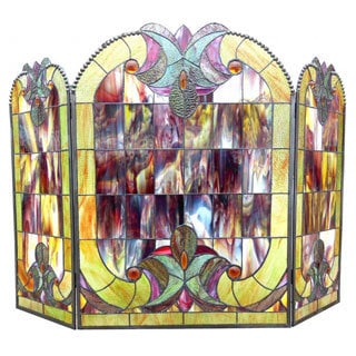 Tiffany-Style Victorian Design 3-panel Fireplace Screen - Bed Bath ...