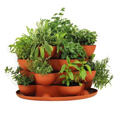 Stack & Grow Stackable Terracotta Garden Planter - Overstock - 8874428