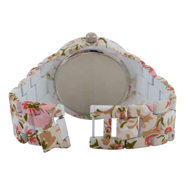 Vernier Women's 'Soft Touch' All Over Floral Stone Bezel Watch (As Is ...