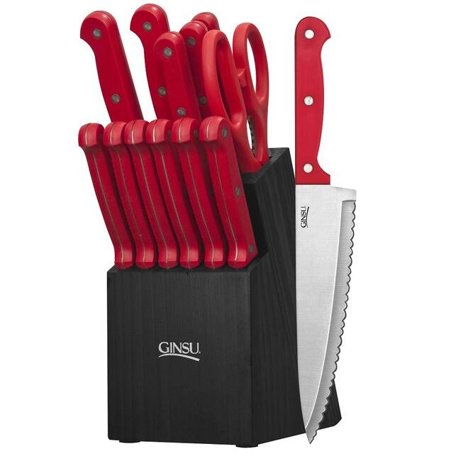 Ginsu Essentials Series 14-piece Red Cutlery Set - Overstock - 8902151
