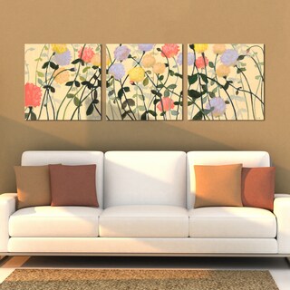 'Garden Social' 24x72 Textured Canvas Print Triptych - Bed Bath ...