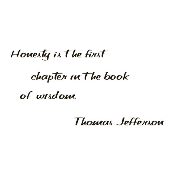 Motivational Quote 'Honesty is the First...' Black Vinyl Wall Decal ...