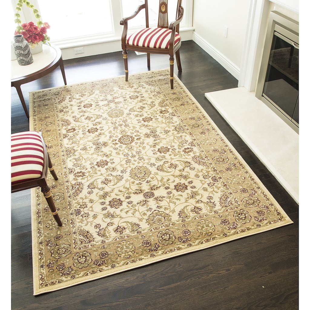 Florence Antique Floral Area Rug - Overstock - 8909817