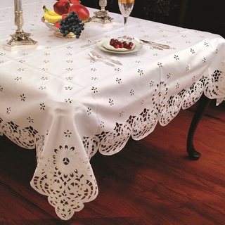 Cut-work Daisy Embroidered Tablecloth - Bed Bath & Beyond - 8911014