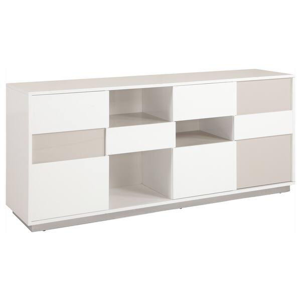 Somette Contemporary Two-tone Buffet with Open Storage - Bed Bath ...