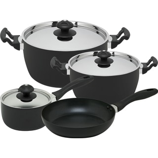 Magefesa Futura Black Aluminum 7-piece Cookware Set - Bed Bath & Beyond ...