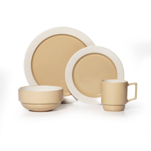 Pfaltzgraff 'Hudson Tan' 16-piece Dinnerware Set - Bed Bath & Beyond ...