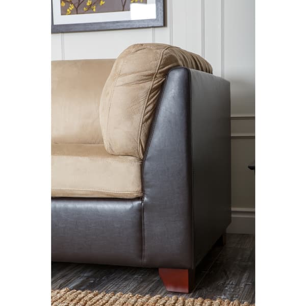 Abbyson Living 'Charlotte' Two-tone Sectional and Ottoman with Bonus ...