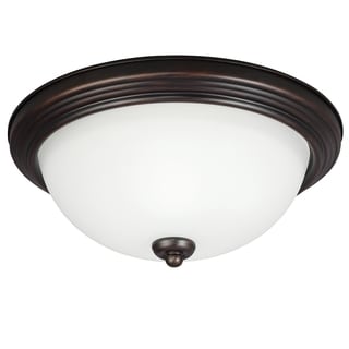1-light Burnt Sienna Ceiling Flush Mount with Amber Scavo Glass - Bed ...