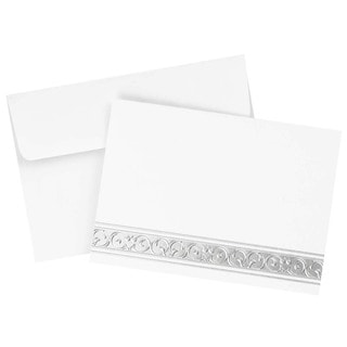 Silver Foil Filigree Note Card Set - Bed Bath & Beyond - 8946539