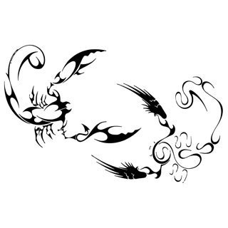 Two Tribal Scorpions Black Vinyl Wall Decal - Bed Bath & Beyond - 8950000