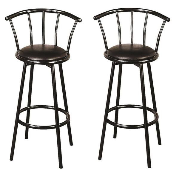 Black 30-inch Swivel Bar Stools (Set of 2) - 21.50" x 20.50" x 38 ...