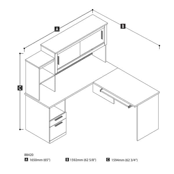 Bestar Dayton Melamine Reversible L-shaped Desk - Bed Bath & Beyond ...
