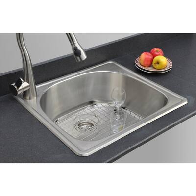 Wells Sinkware 18-gauge D-shape Single Bowl Topmount Stainless Steel ...
