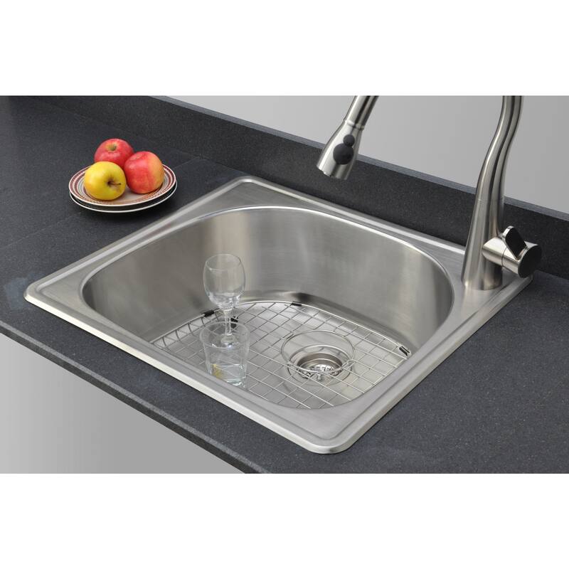 Wells Sinkware 18-gauge 25-inch D-shape Single Bowl Topmount Stainless ...