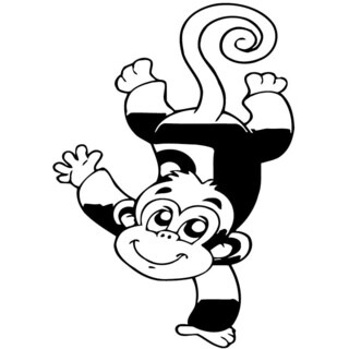 Handstand Funny Monkey Vinyl Wall Art - Bed Bath & Beyond - 8994851