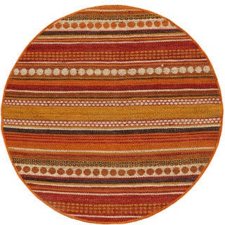 Hand-woven Sindhi Rust Jute Rug (6' x 6' Round) - Bed Bath & Beyond ...