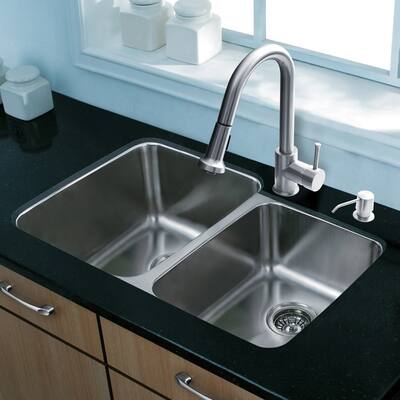 VIGO All-in-One 32-inch Stainless Steel Undermount Kitchen Sink and ...