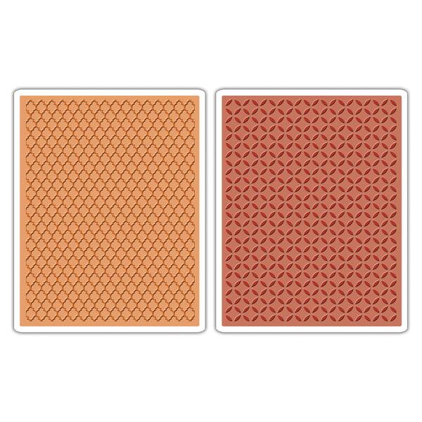 Sizzix Texture Fades A2 Embossing Folders 2/Pkg-Courtyard & Trellis By ...