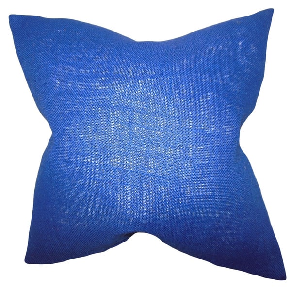Ellery Navy Blue Solid Feather and Down Filled Throw Pillow - Bed Bath ...