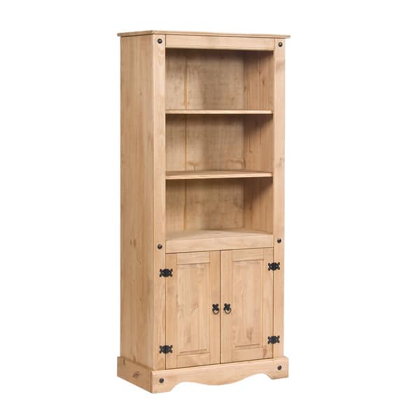 Natural 2-door Mexican Pine Bookcase - Bed Bath & Beyond - 9034197