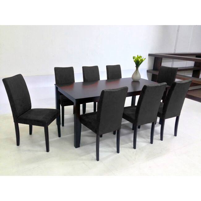 Warehouse of Tiffany 9-piece Black Juno Table Dining Set - Overstock ...