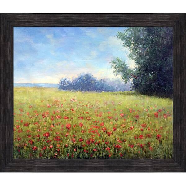 Claude Monet Oat Fields Hand Painted Framed Canvas Art - Bed Bath ...