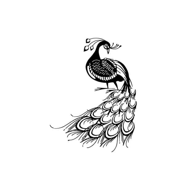 Long Peacock Tail Vinyl Wall Art - Bed Bath & Beyond - 9047163